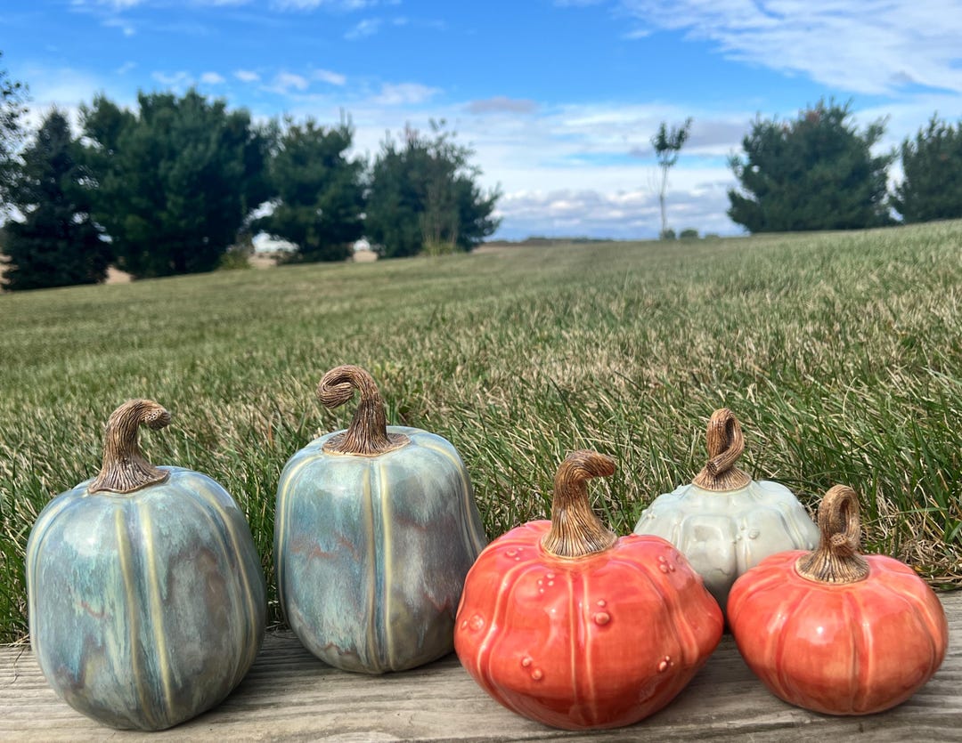Pumpkin Fall Decorations Handmade Ceramic Wheel Thrown Hand Glazed ...