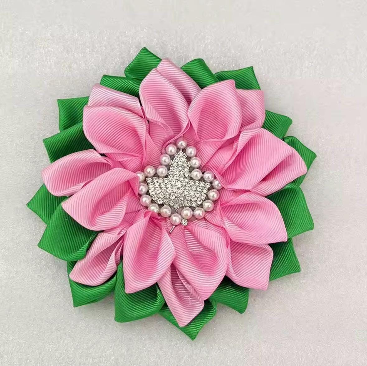 Enhanced Flower Brooch With Ivy Pearl Rhinestone | Sorority Chapter ...