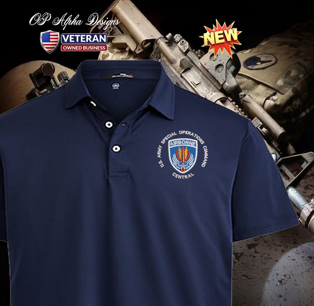 Polo Shirt With Embroidered Special Operations Command - Central - Etsy