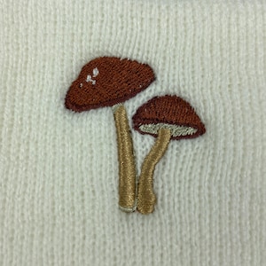 Embroidered Mushroom Beanie, Cuffed Knit Cap for Men and Women | Unisex ...