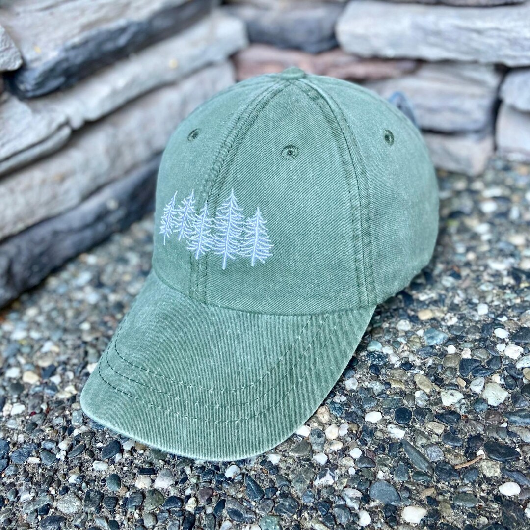 Forest Trees Hat, Custom Baseball Caps Men, Adams AD969 Distressed Hats ...