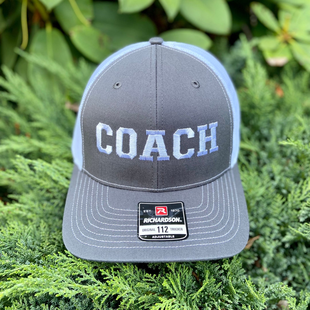 COACH Baseball Hat, Richardson 112 Trucker Hats Large, Gray Snapback ...