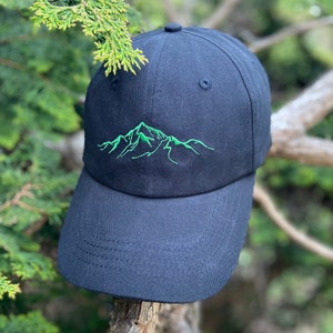 Embroidered Mountain Range Hat: 100% Cotton Baseball Cap Adjustable ...