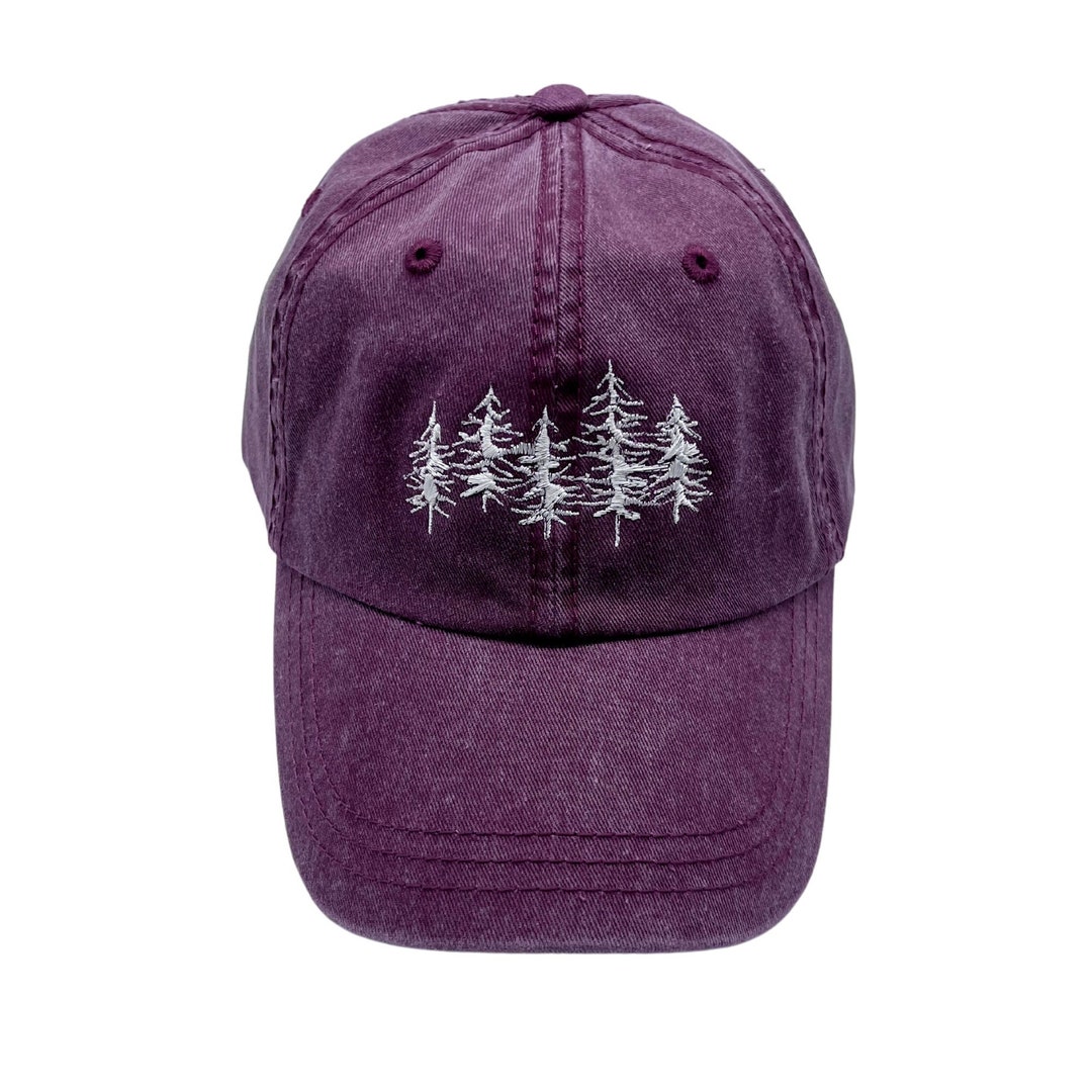 Forest Trees Hat, Custom Women's Baseball Caps Embroidered, Distressed ...