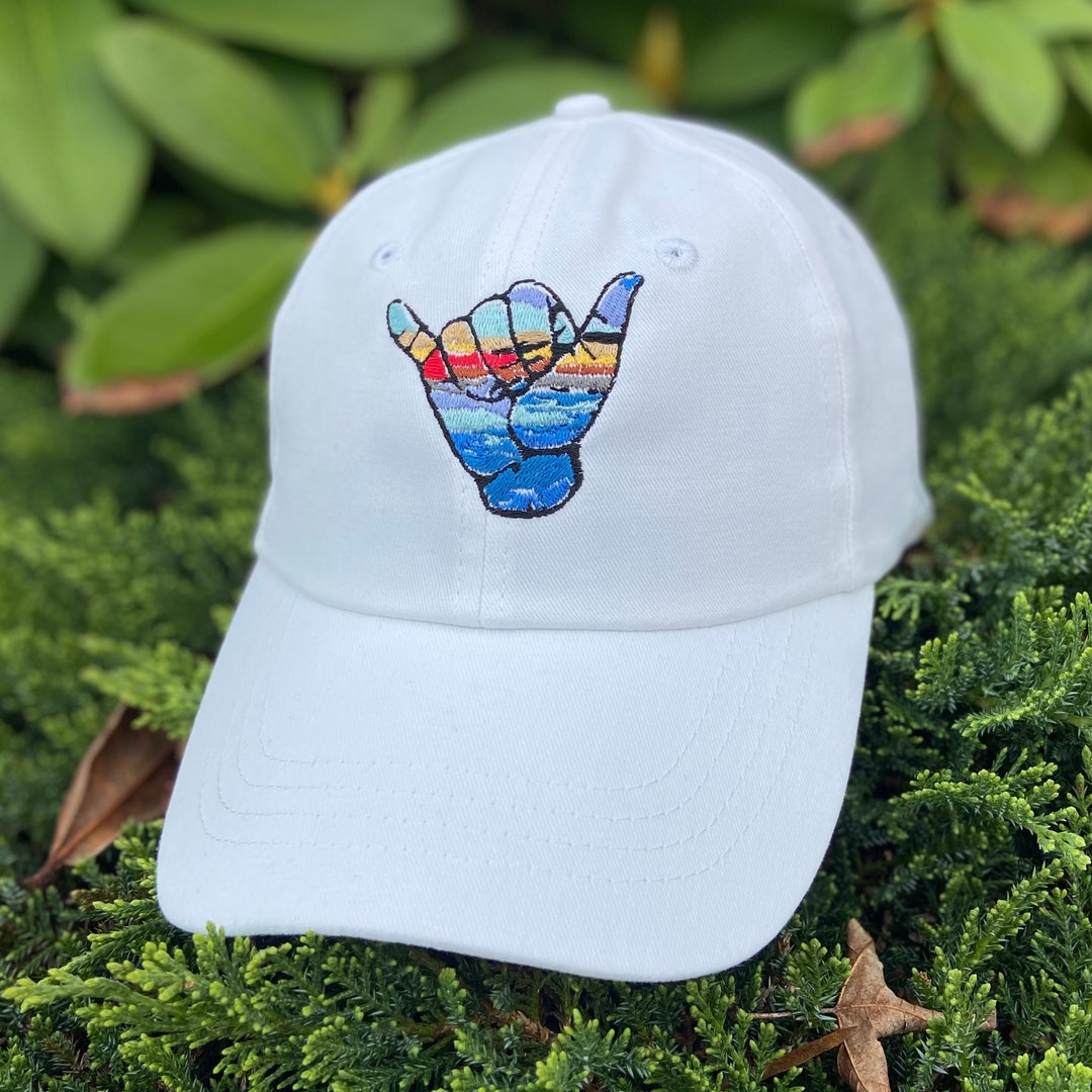 Surf Shaka Beach Hat: 100% Cotton White Baseball Cap Adjustable, Custom ...