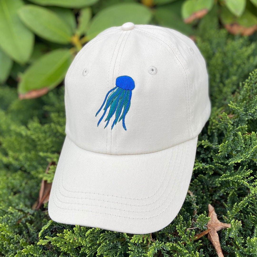 Jellyfish Hat, Custom Baseball Cap Unwashed, Embroidered Ponytail Dad ...