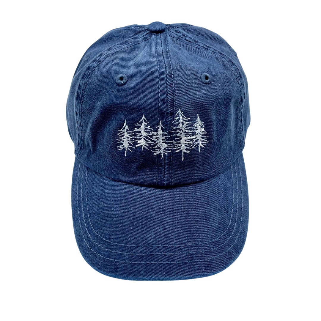 Forest Trees Hat, Custom Men's Baseball Caps Embroidered, Distressed ...