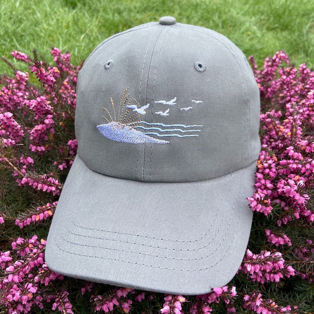 Custom Embroidered Beach Hat: 100% Cotton Gray Baseball Cap Unisex ...