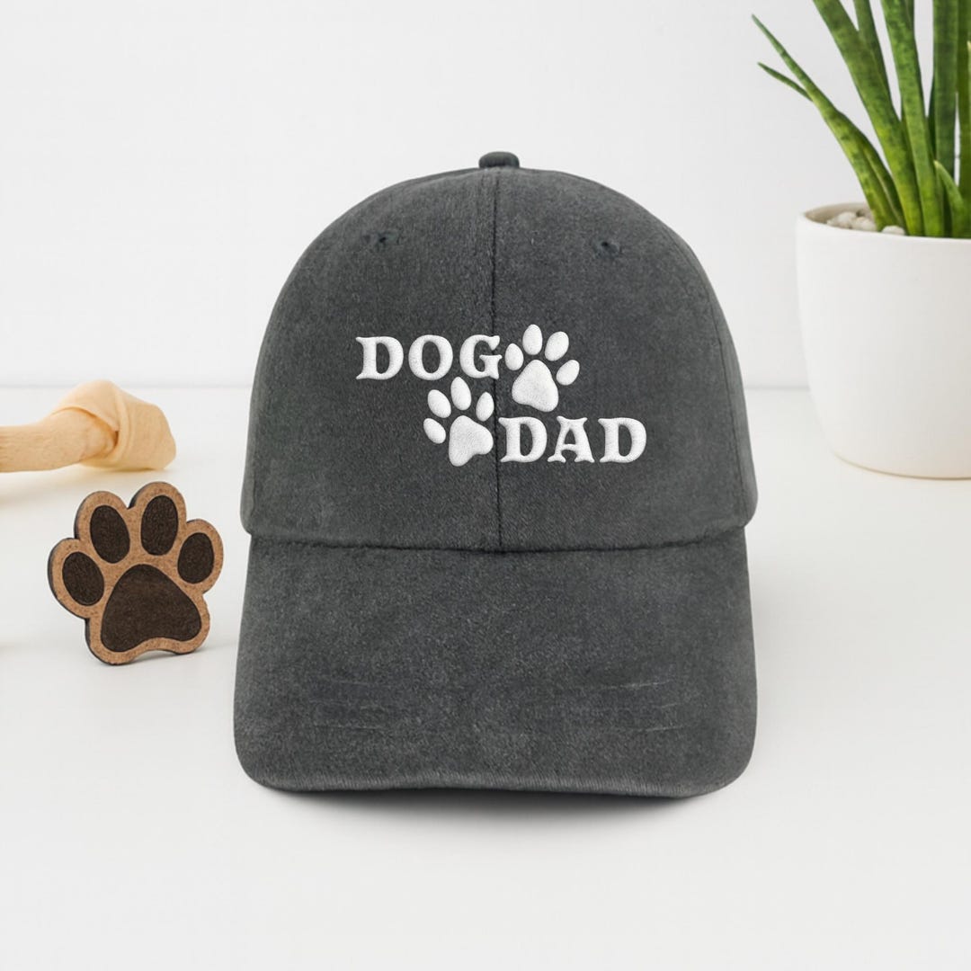 Paw Dog Dad Hat: 100% Cotton Washed Adams Embroidered Baseball Cap ...
