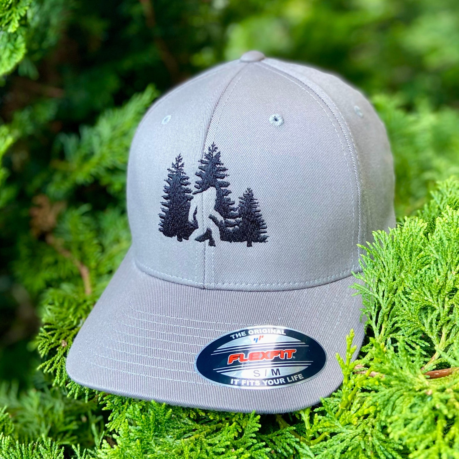Embroidered Bigfoot Hat: Custom Fitted Flex Fit Baseball Cap Sasquatch ...