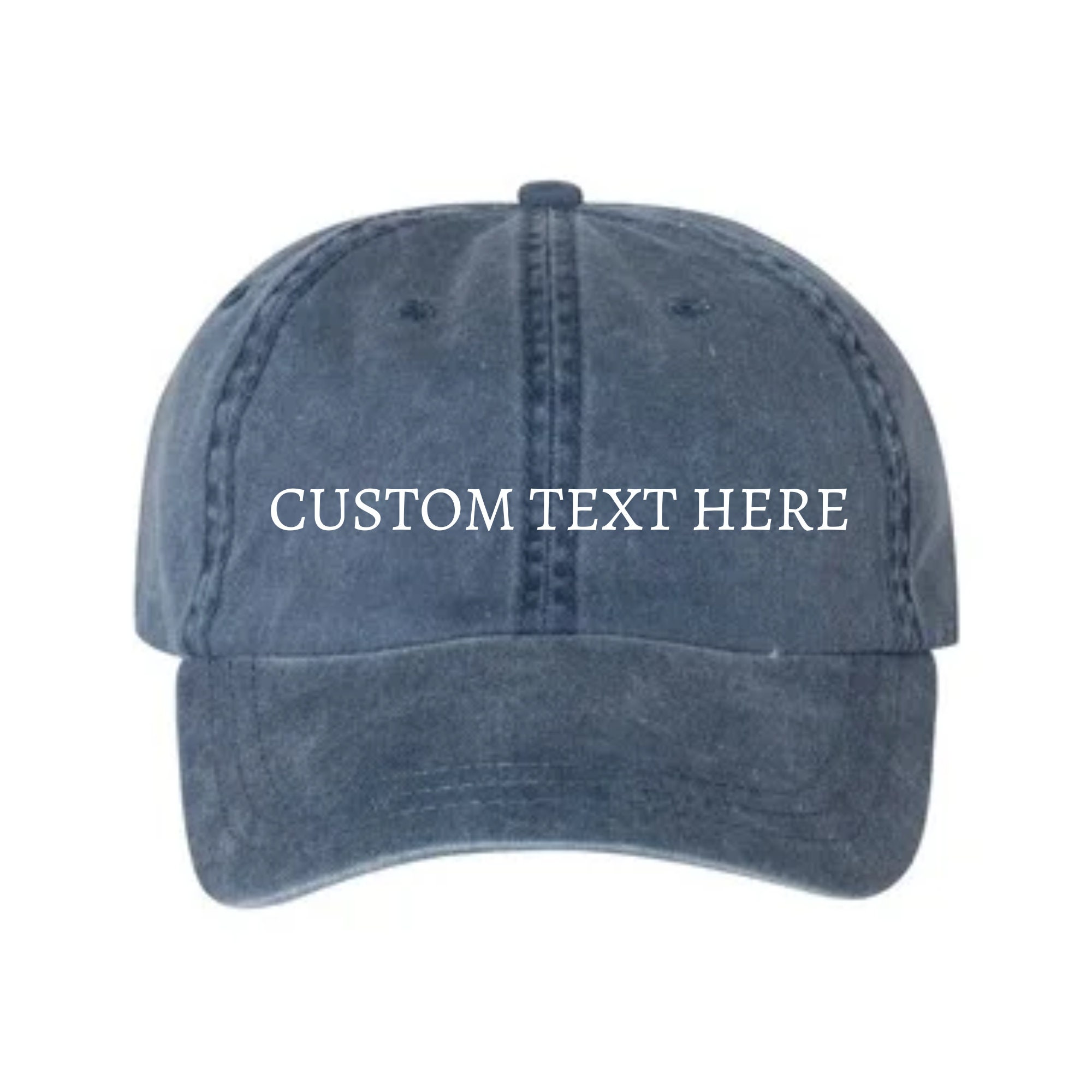 CUSTOM WORDING Dad Hat Embroidered Navy Blue Personalized Cap - Etsy