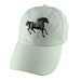 Silver Horse Running Embroidered Cap Unwashed White Dad Hat, 100% ...