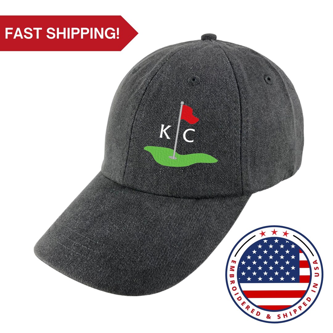 Golf Hats Personalized, Flag Hole Design Embroidered With Custom Name ...