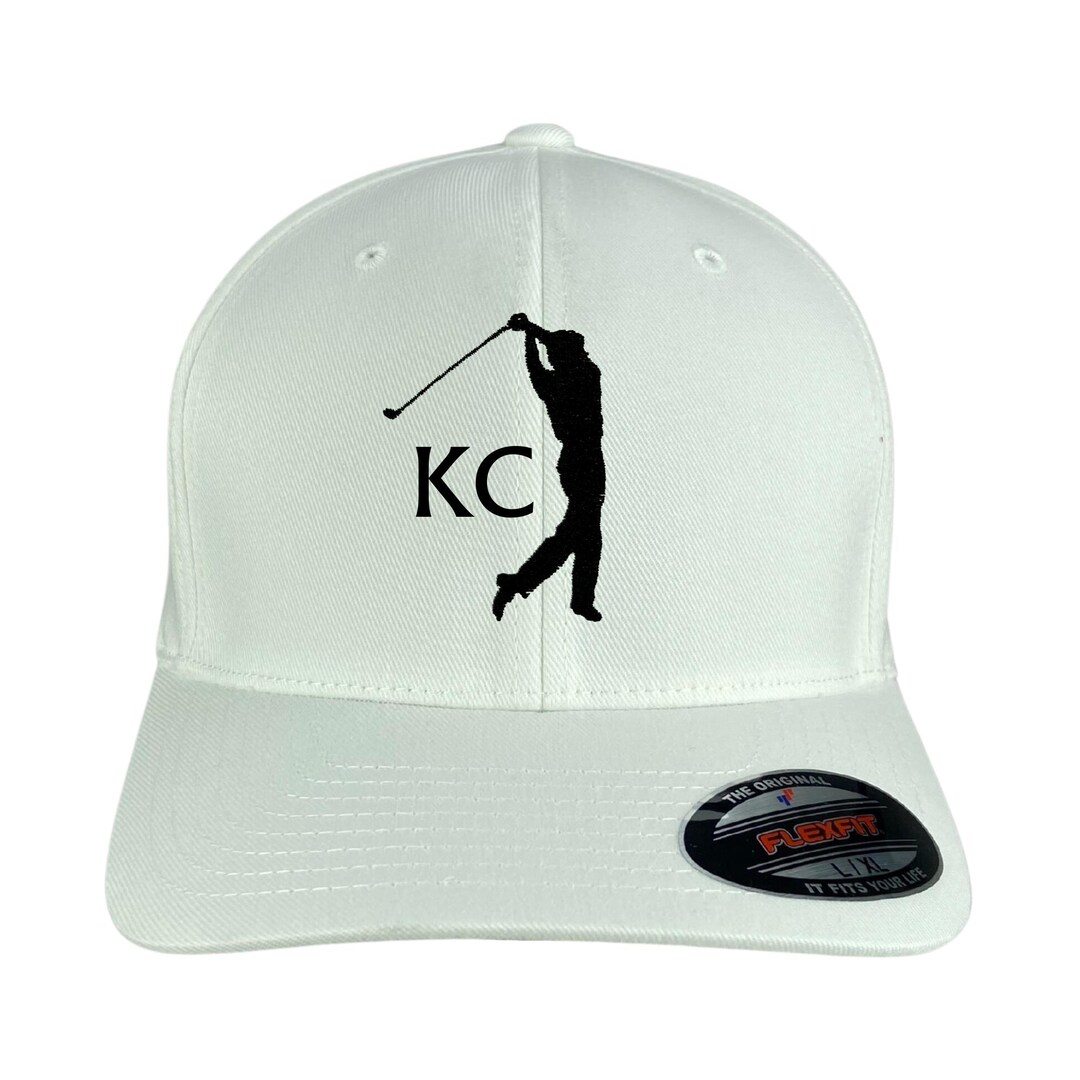 Custom Golf Hat: Embroidered Golfer Silhouette, Fitted Flex Fit Cap S ...