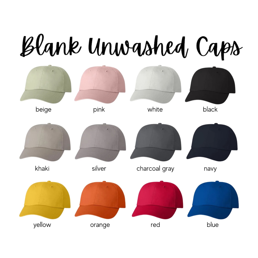 Blank Baseball Caps Unwashed, 100% Cotton Velcro Closure Adjustable ...