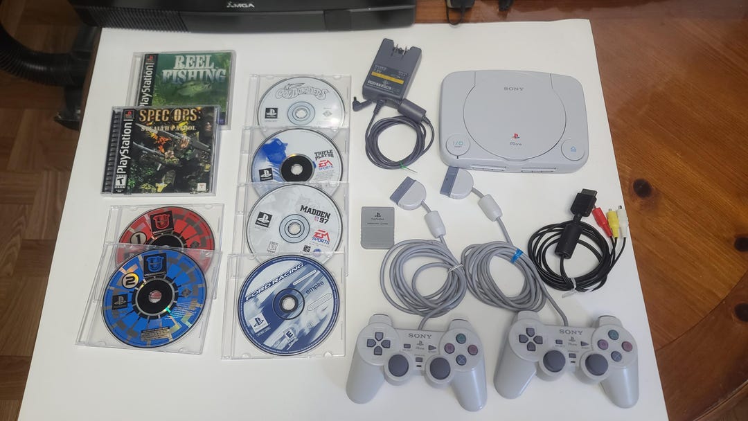 Playstation Psone System With Console, Controllers, Cables and Games ...