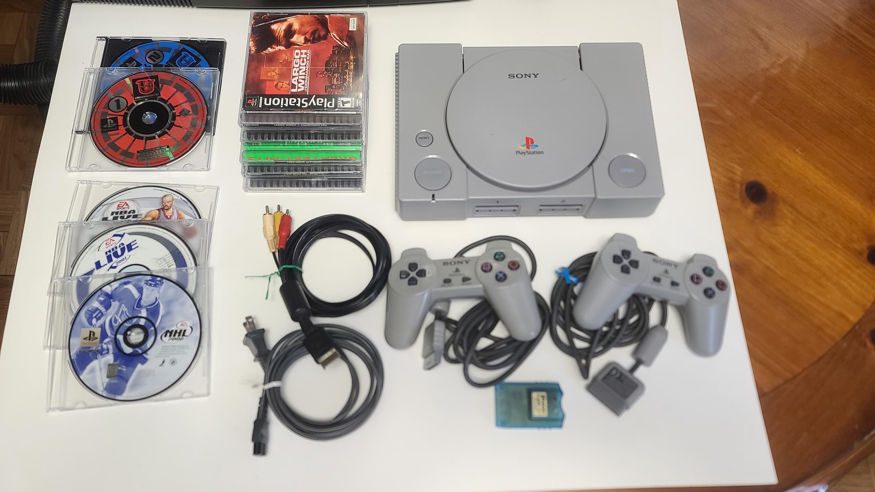 Playstation 1 PS1 System With Console, Controllers, Cables and Games ...
