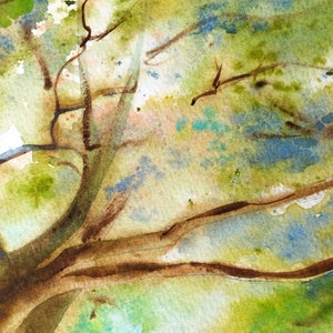 Painting of a Century-old Tree in Summer, Tree of Life and Wisdom ...