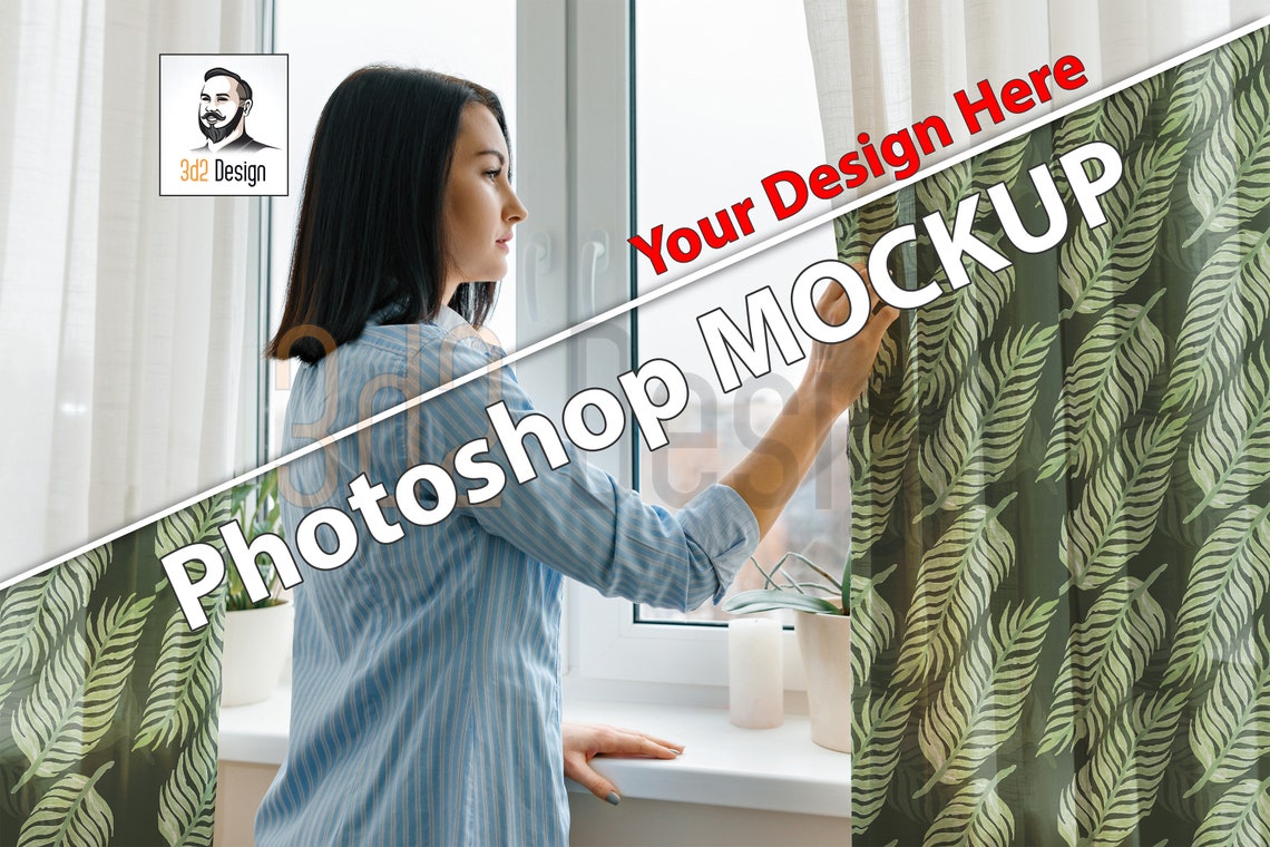 Linen Drapes Photoshop Mockup | Curtain Template - Etsy