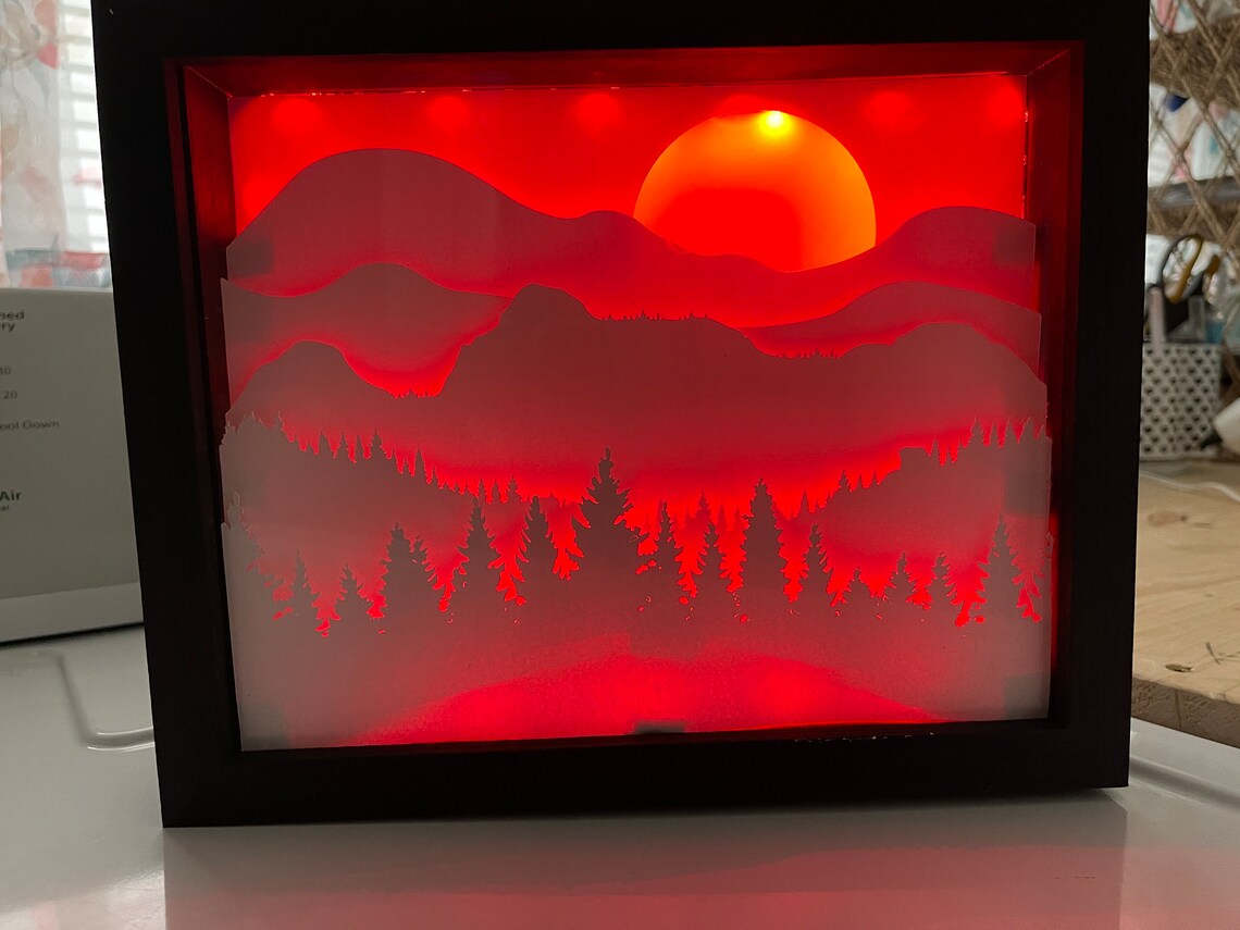 Evergreen Mountains Shadow Box SVG Paper Cutting Instant Download ...