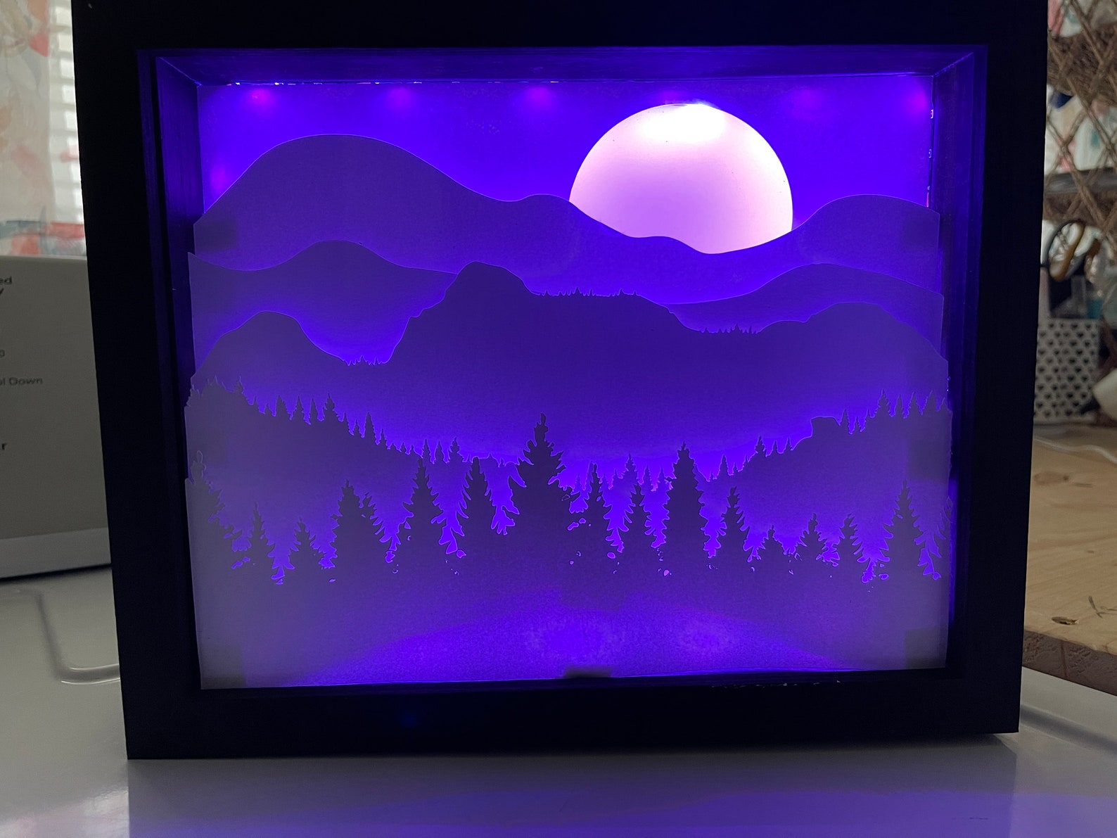 Evergreen Mountains Shadow Box (SVG) Paper Cutting Instant Download ...