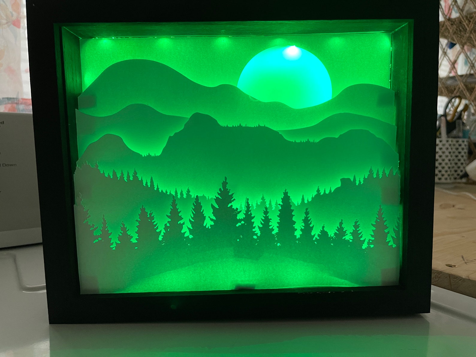 Evergreen Mountains Shadow Box (SVG) Paper Cutting Instant Download ...