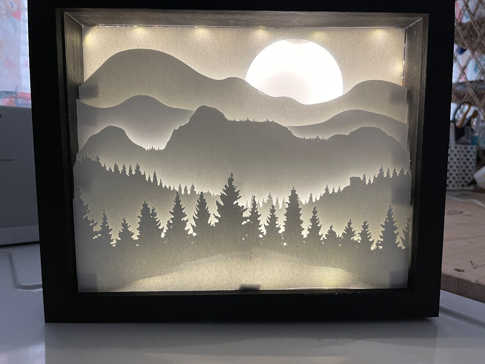 Evergreen Mountains Shadow Box (SVG) Paper Cutting Instant Download ...