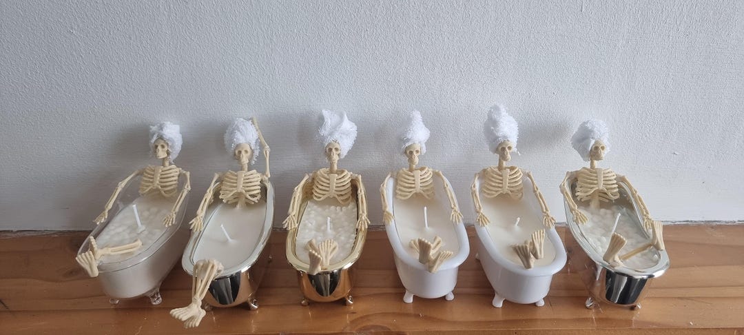 Handmade Skeleton Bathtub Scented Candle, Funny Skeleton Scented Candle ...