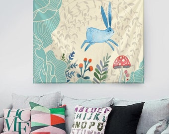 Rabbit Tapestry | Etsy