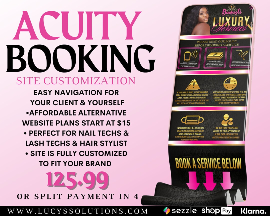 Acuity Site Design, Custom Acuity Website, Booking Site, Book Now ...