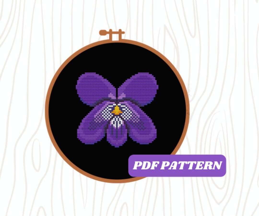 Purple Violet Cross Stitch PDF Pattern Download - Etsy