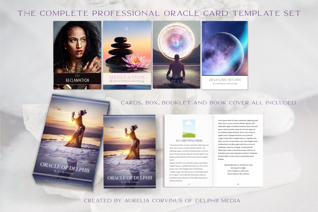 Full Professional Oracle Card Creation Template Bundle for Canva Pro ...