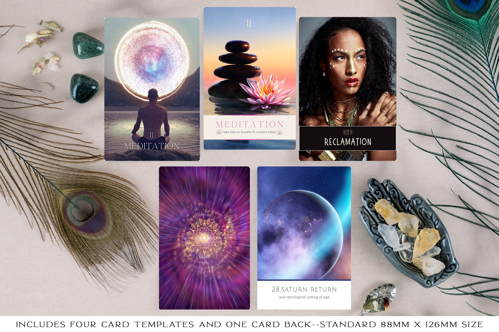 Full Professional Oracle Card Creation Template Bundle for Canva Pro ...