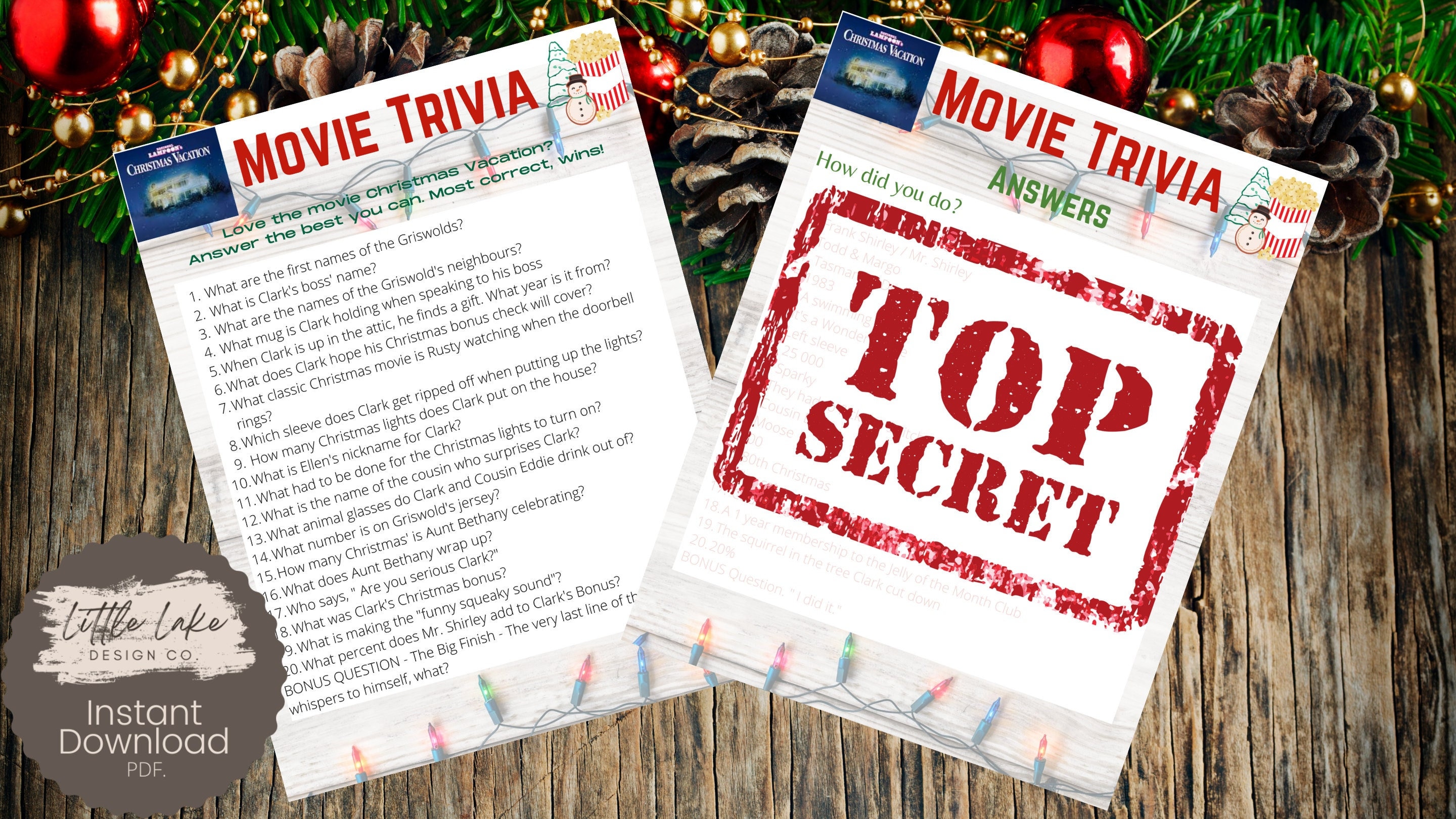 Lampoon Christmas Vacation Movie Trivia Printable - Etsy