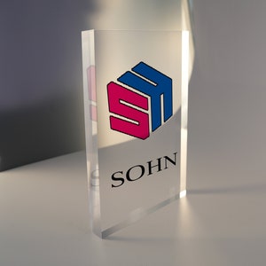 Personalized Business Company Logo Desk Display, Printed Acrylic Glass ...