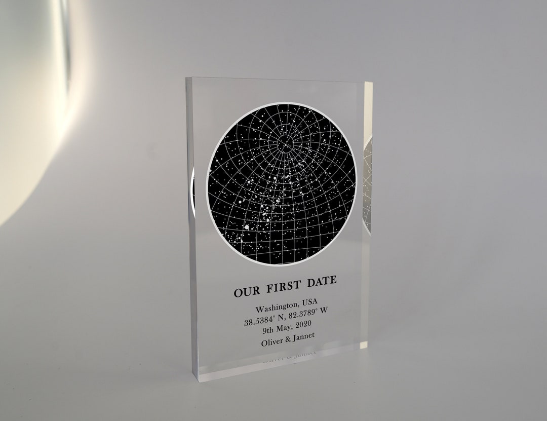 Our First Date Star Map, Anniversary Gift, Gift for Couple, Wedding ...