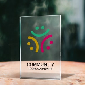 Personalized Business Company Logo Desk Display, Printed Acrylic Glass ...