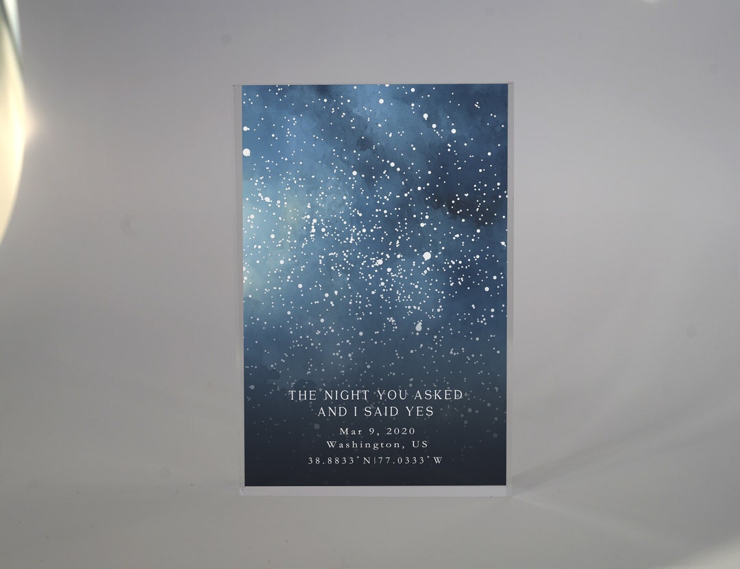 Personalized Star Chart on Acrylic Block, Custom Star Map by Date ...