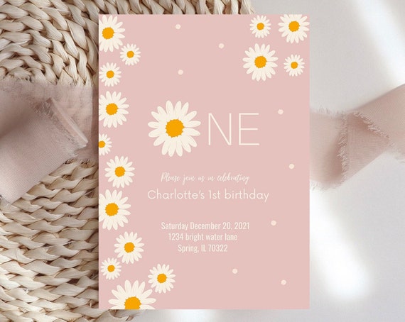 Editable Daisy Birthday Invitation - Etsy