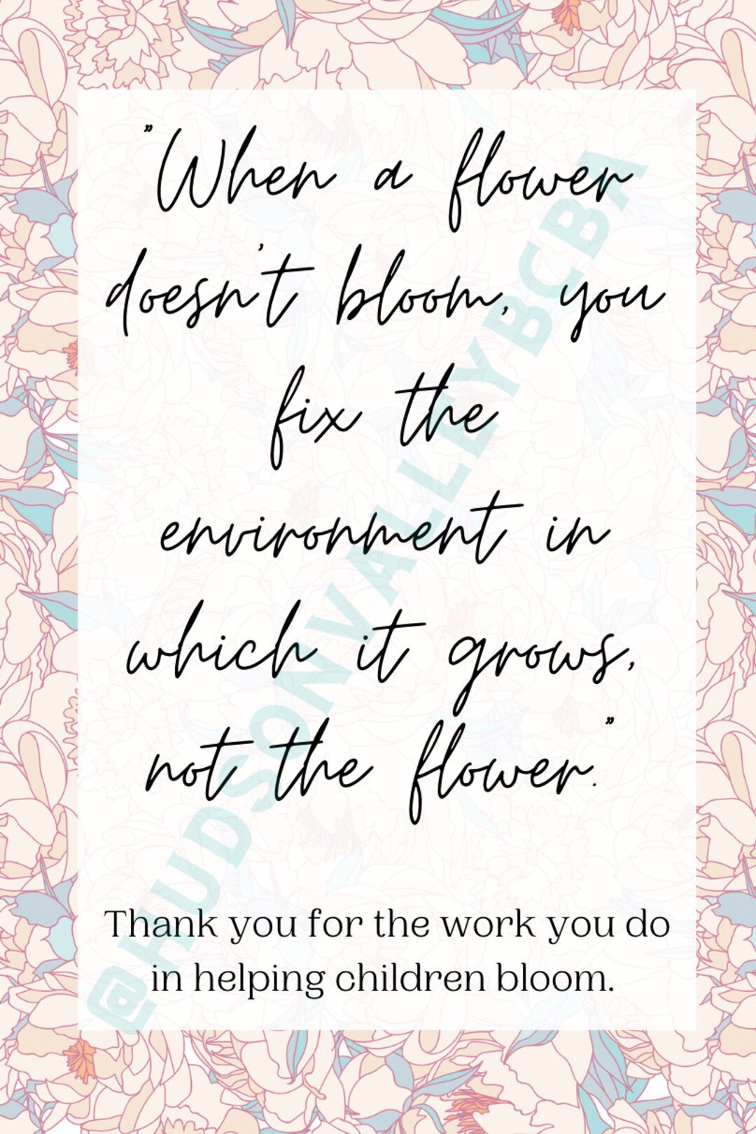 Thank You ABA Card- Digital Download - Etsy