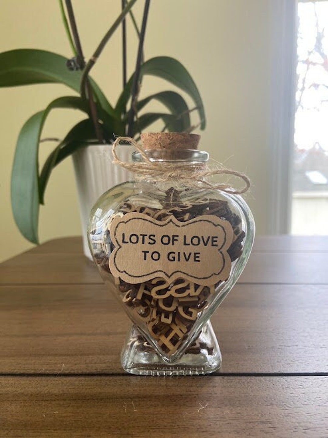 Love to Give Heart Shaped Jar, Bottle of Laughs, Jar of Love, Hugs ...