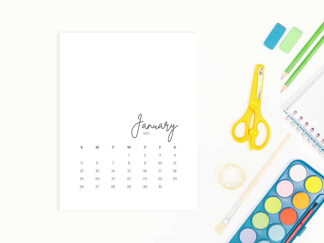 Blank 2025 Calendar - Printable 8.5x11 Template for DIY Projects - Etsy
