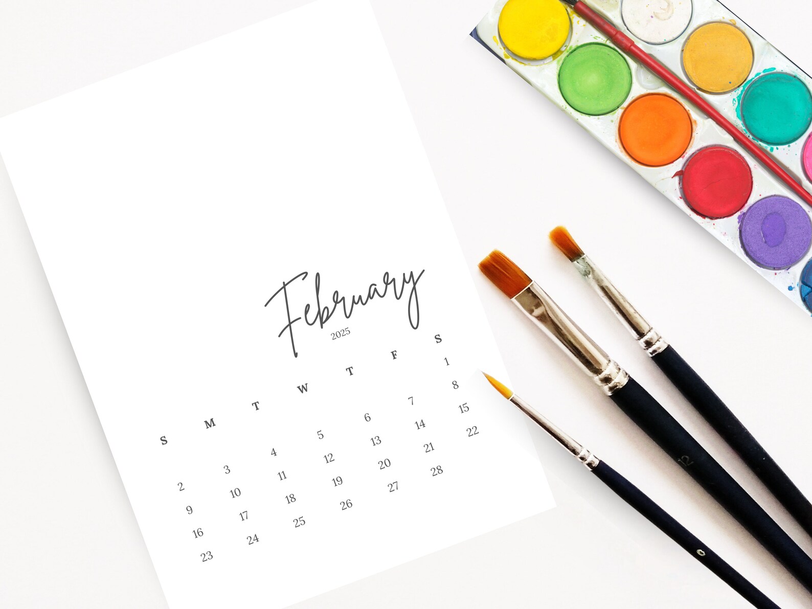 Blank 2025 Calendar - Printable 5x7 Template for DIY Projects - Etsy