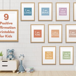 Kids Affirmation Wall Art Posters, Montessori Decoration Wall, Set of 9 ...