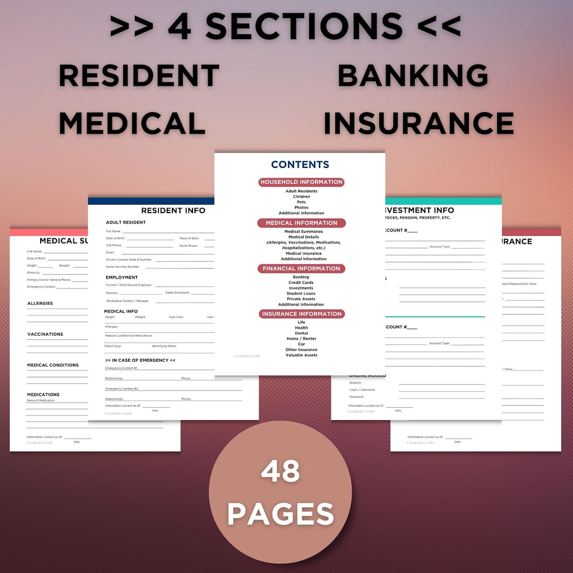 Printable Family Planner for Emergencies | Crisis Protocol | Emergency ...