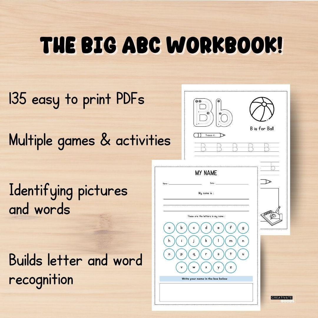 Ultimate ABC Alphabet Workbook | 135 Pages of Engaging Learning for Pre ...