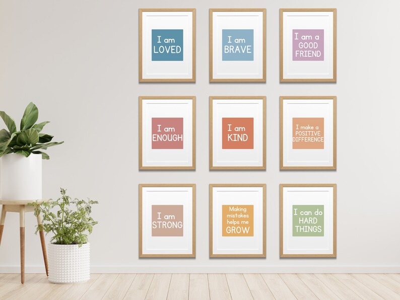 Kids Affirmation Wall Art Posters, Montessori Decoration Wall, Set of 9 ...
