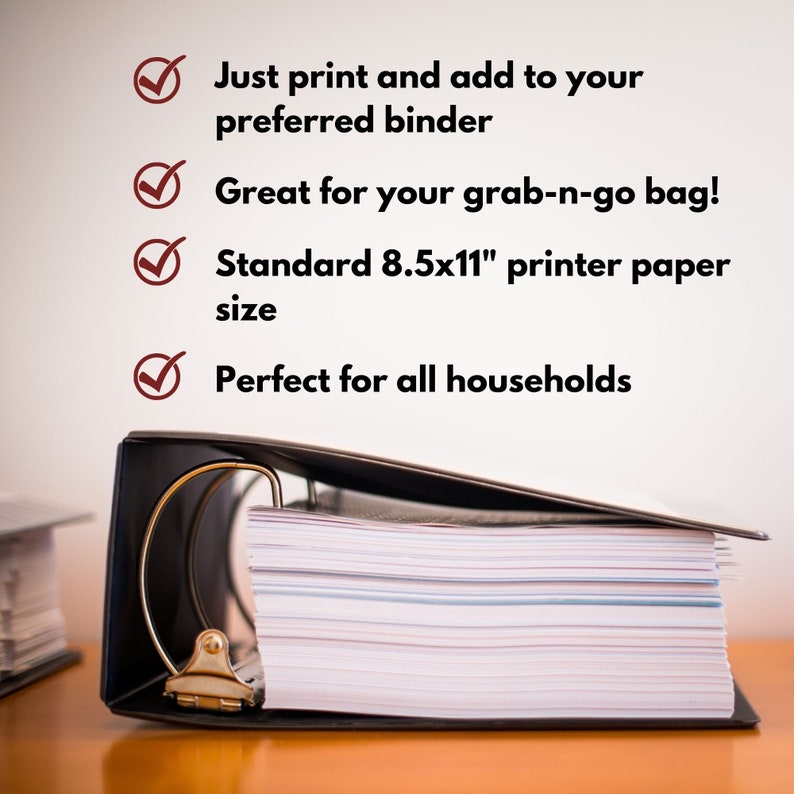 Disaster Prep Planner | Printable Personal Information Binder ...