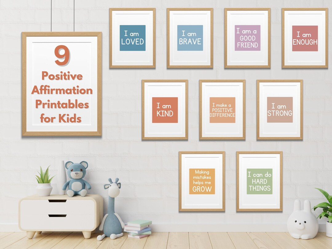 Kids Affirmation Wall Art Posters, Montessori Decoration Wall, Set of 9 ...