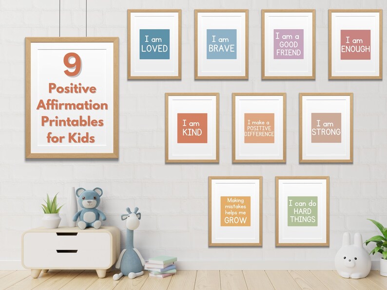 Kids Affirmation Wall Art Posters, Montessori Decoration Wall, Set of 9 ...